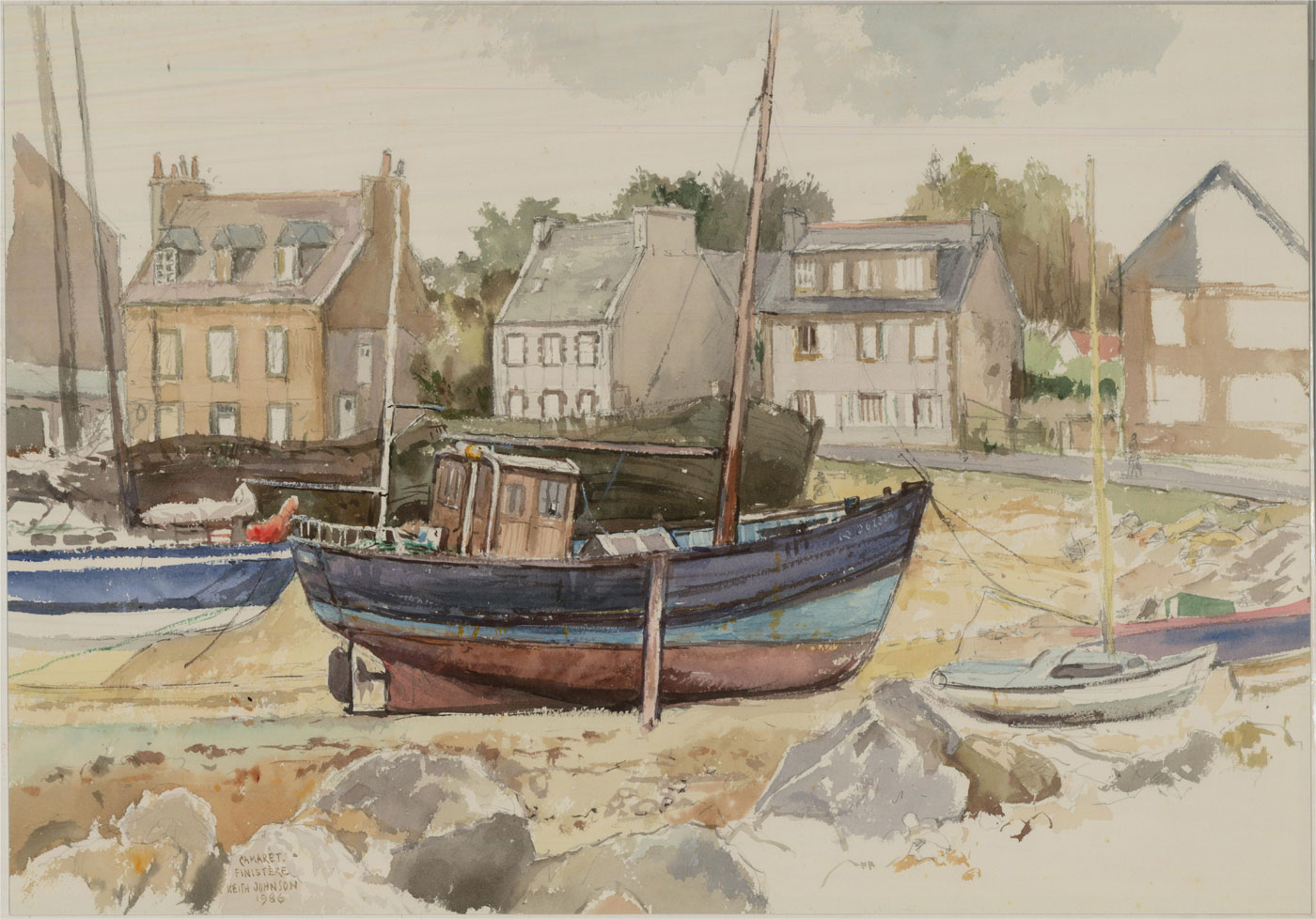 Keith Johnson (1931-2018) - 1986 Watercolour, Camaret-sur-Mer, France ...