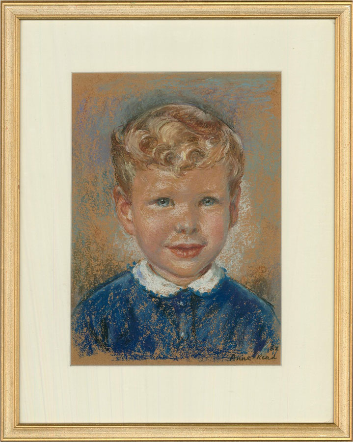 Anne Read - Signed 1962 Pastel, Portrait of a Boy von Anne Read: (1962 ...
