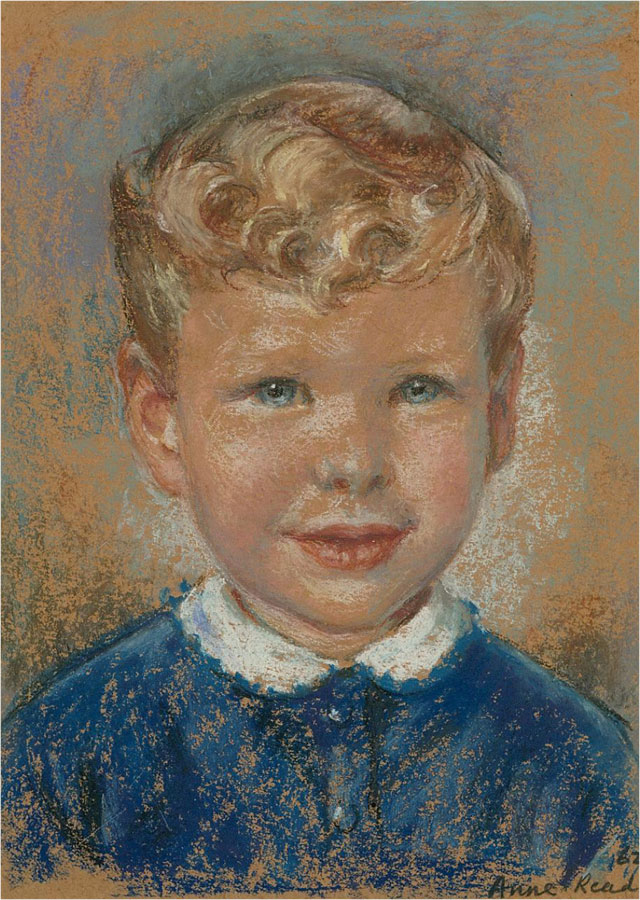 Anne Read - Signed 1962 Pastel, Portrait of a Boy von Anne Read: (1962 ...