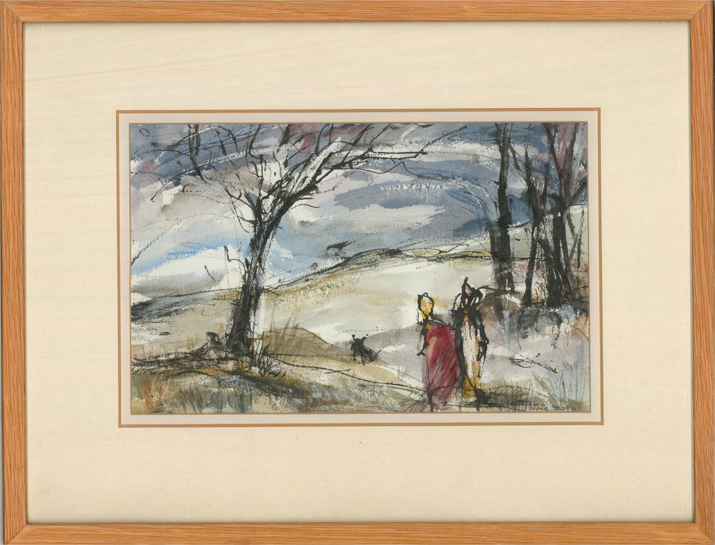 Frank Jaffe - Contemporary Watercolour, A Winter's Outing by Frank ...