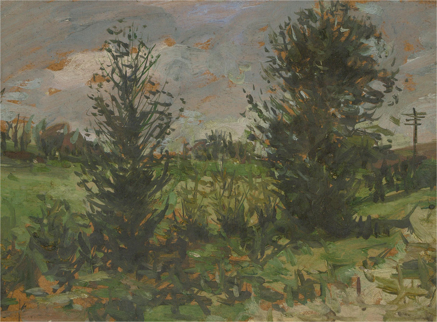 Peter Collins ARCA - Contemporary Oil, Grey Day In The Field by Peter ...