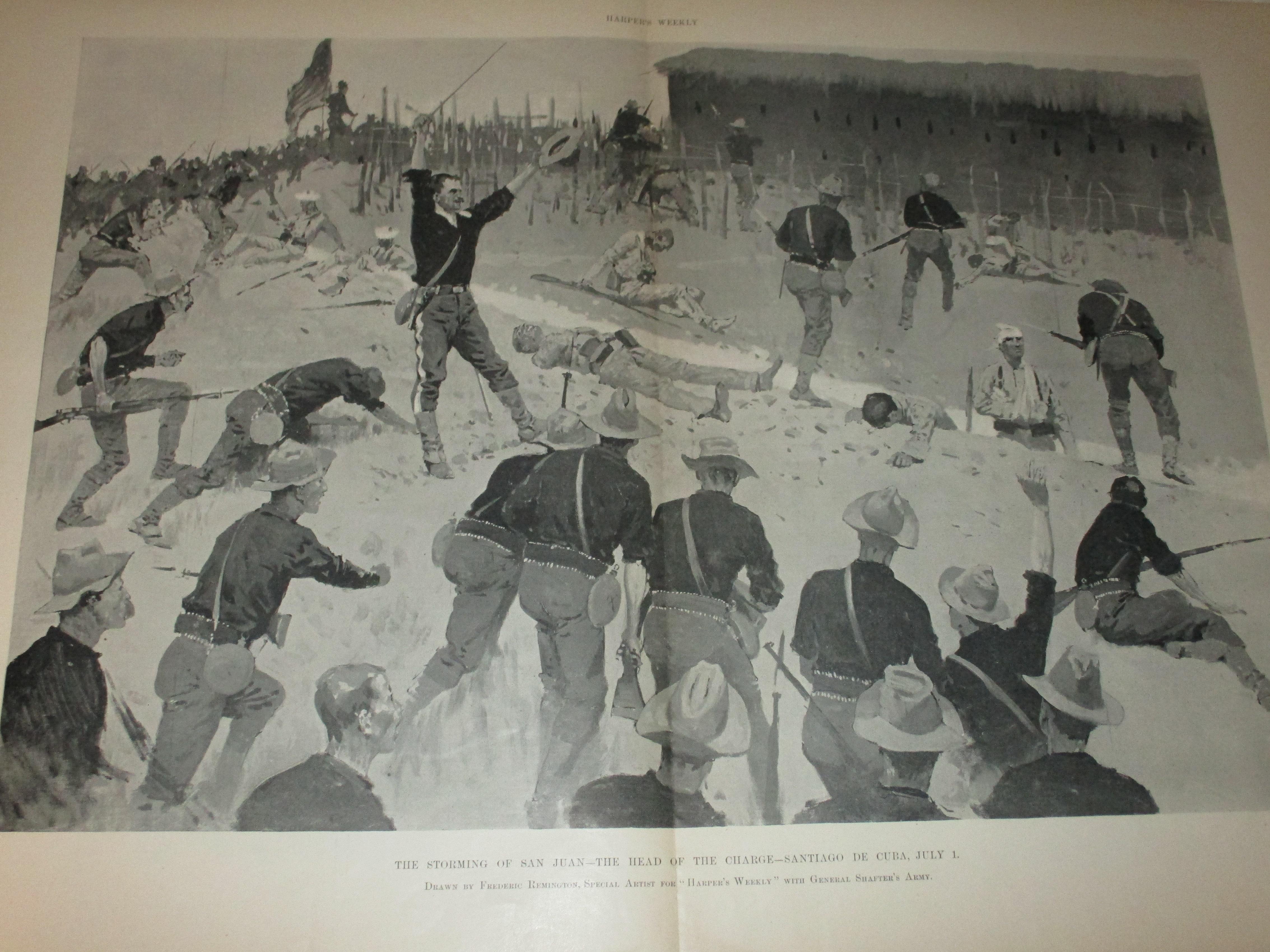 1898 Frederic Remington Illustration "The Storming of San Juan - The ...
