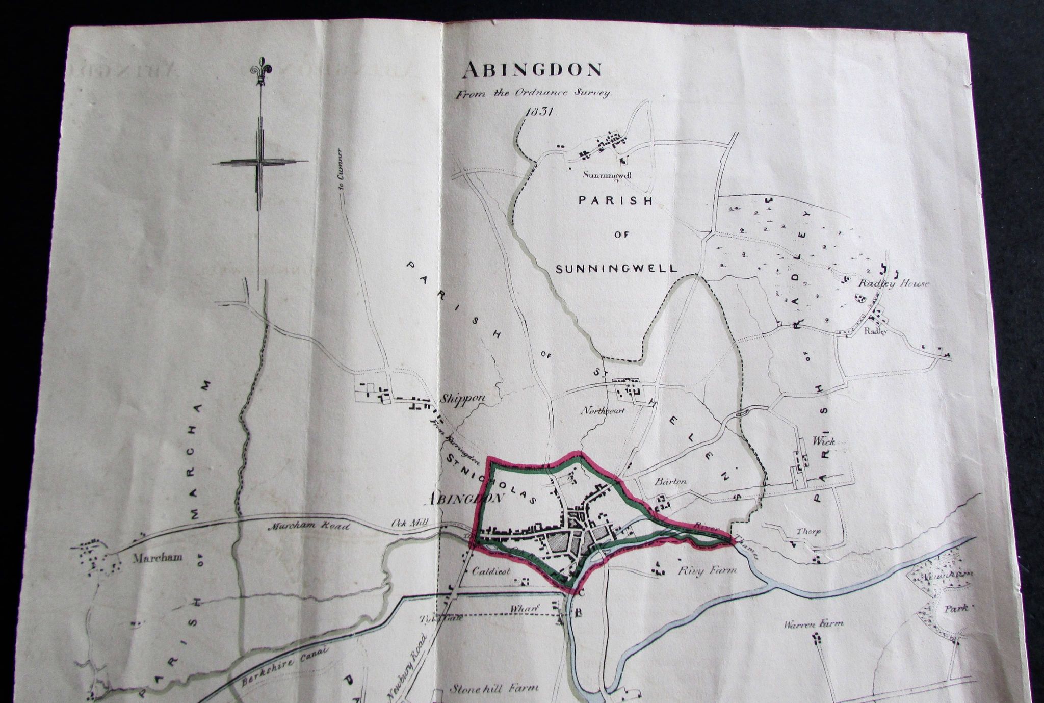 MAP OF ABINGDON FROM THE ORDNANCE SURVEY by Lt. ROBERT K. DAWSON: Map ...