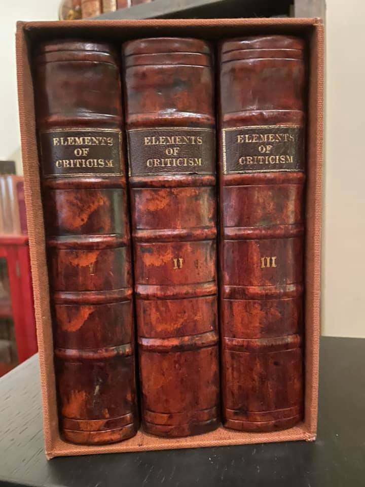 ELEMENTS OF CRITICISM. [Three Volumes] by KAMES, Henry Home, Lord: Very ...