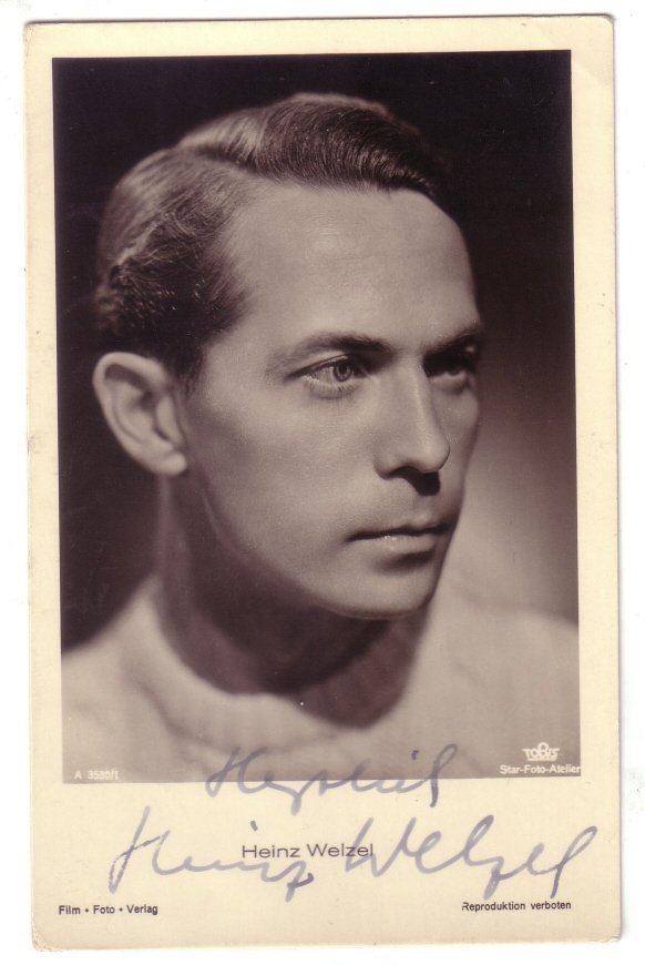 HEINZ WELZEL (1911 - 2002). Deutscher Schauspieler. FOTO-KARTE SIGNIERT ...