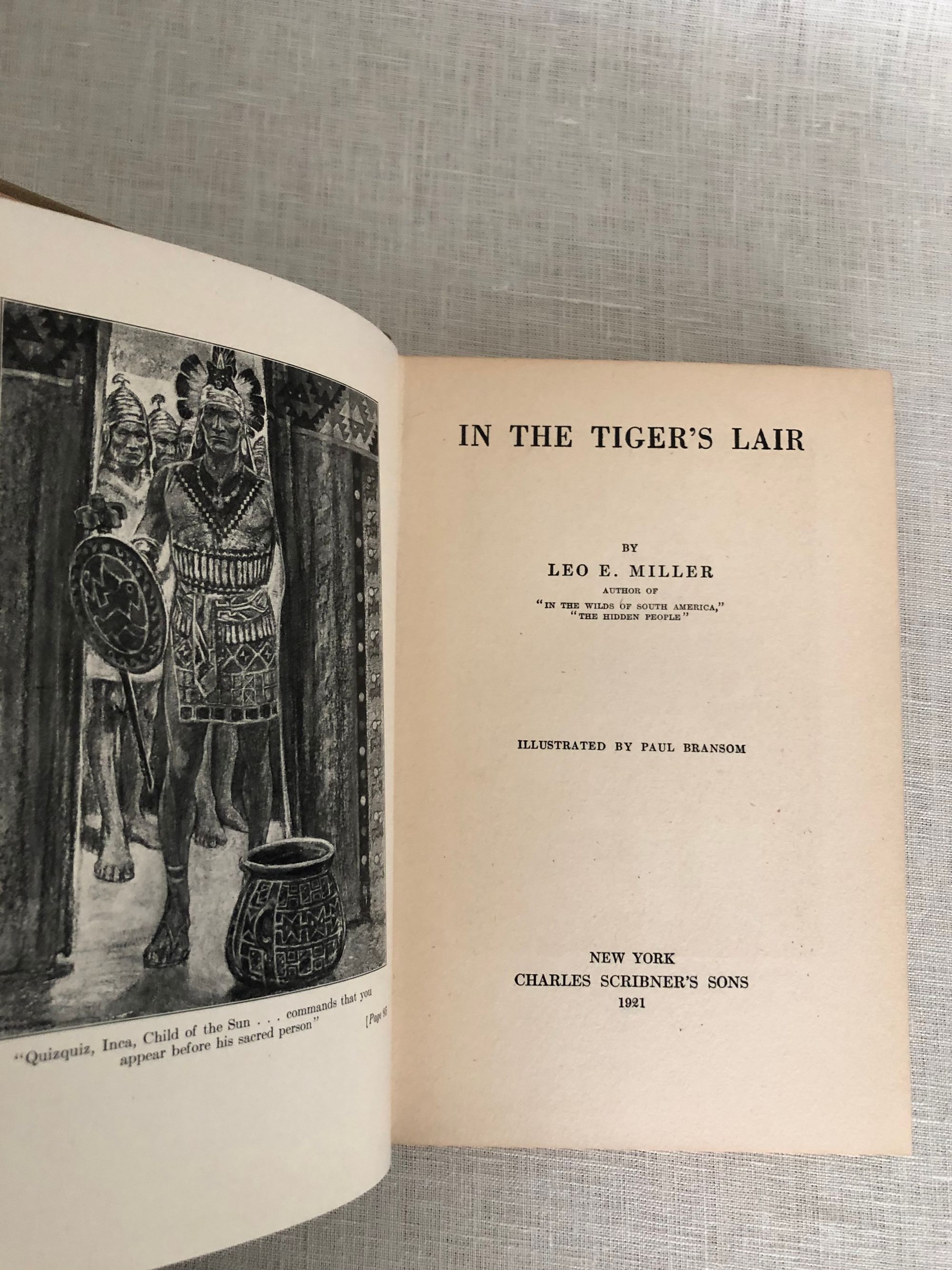 In The Tiger's Lair by Miller, Leo E.: Very Good Hard Cover (1921 ...