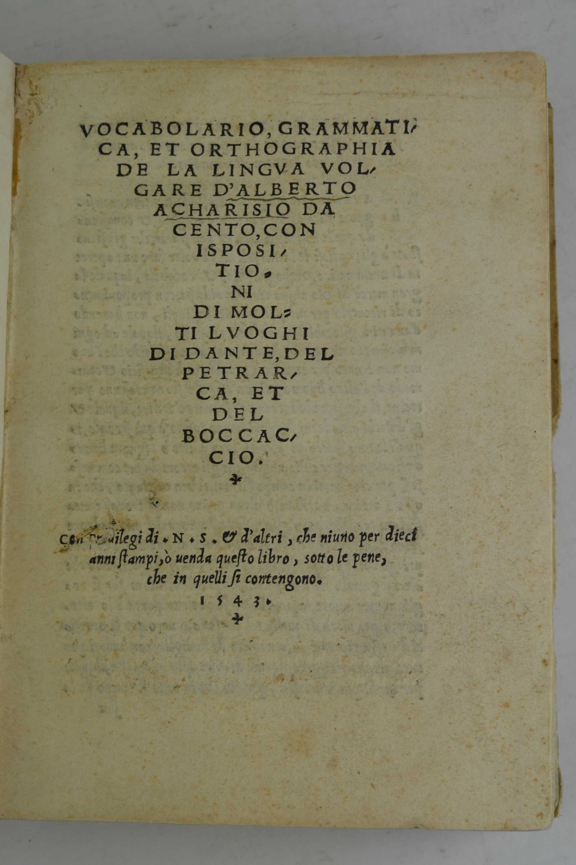 Vocabolario, grammatica, et orthographia de la lingua volgare& con ...