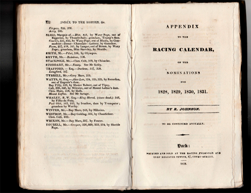 The Racing Calendar for 1827 by Johnson, R: Very Good Hardcover (1828 ...