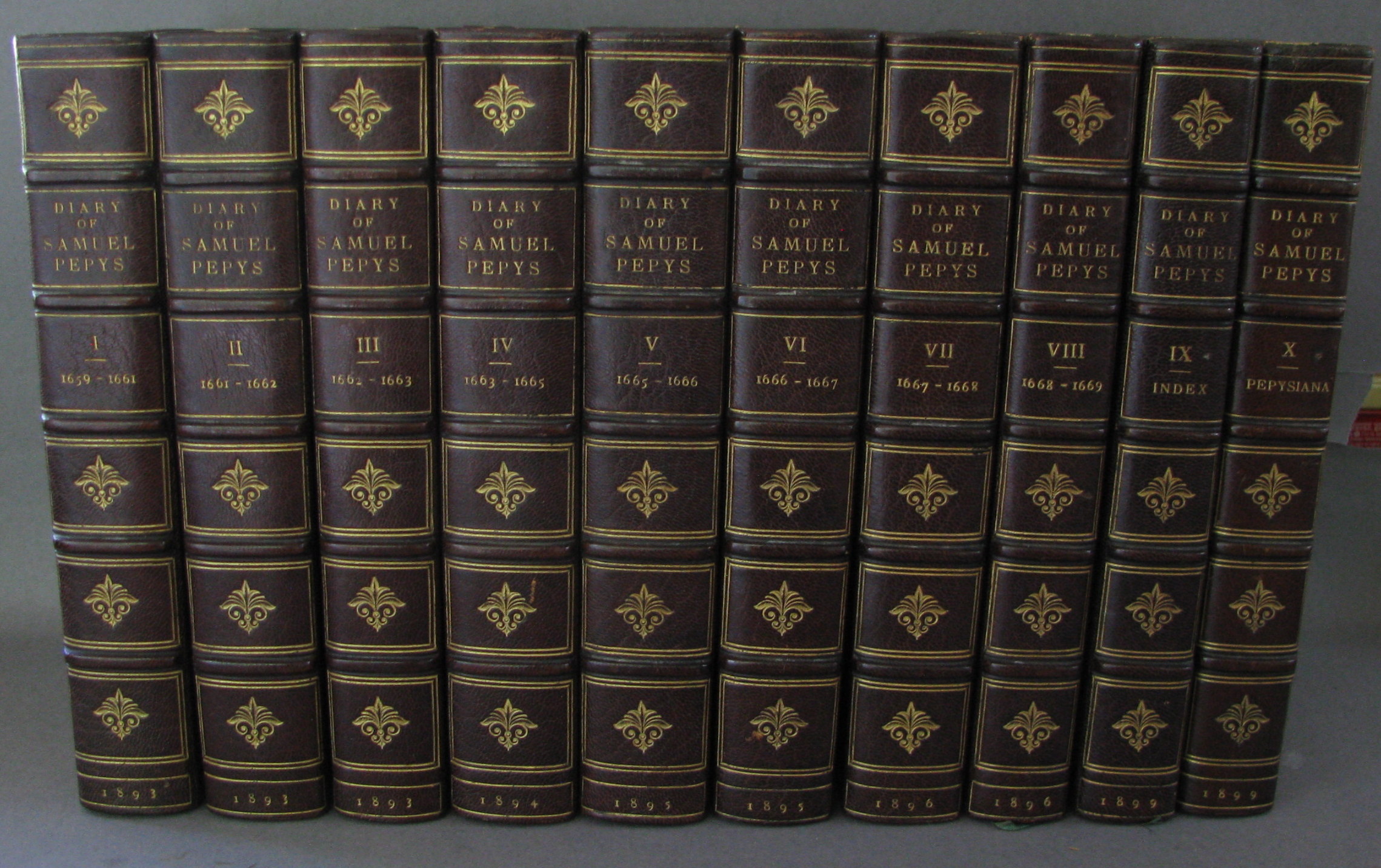 The Diary Of Samuel Pepys Ma Frs 10 Vols By Pepys Samuel Very Good Hardcover 1893