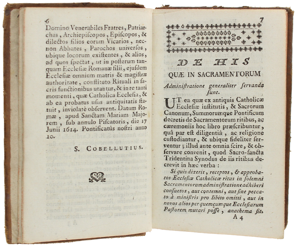 RITUALE ROMANUM PAULI V PONTIFICIS MAXIMI JUSSU EDITUM.:: (1783 ...