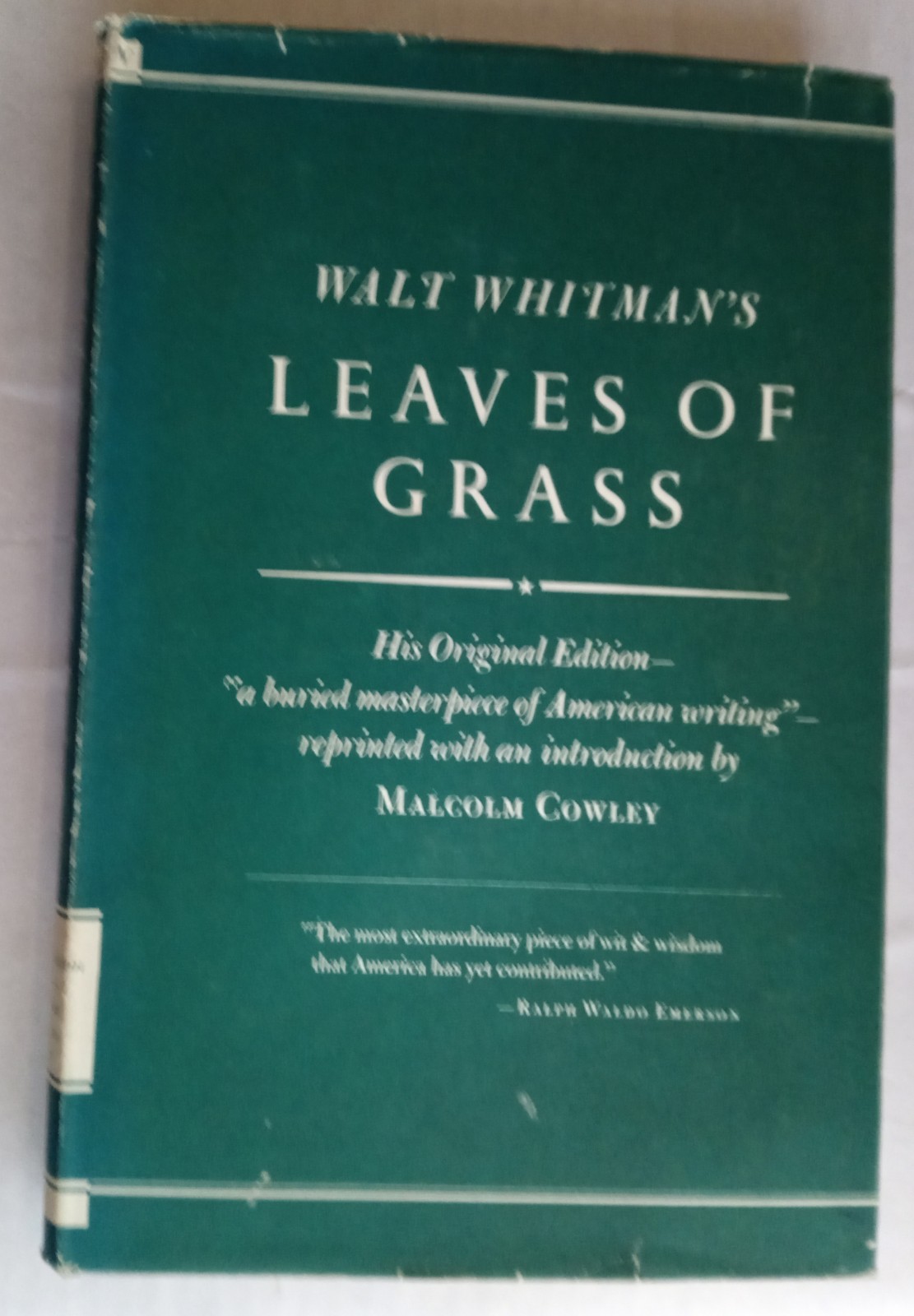 Walt Whitman's Leaves of Grass. The First (1855) Edition by COWLEY ...