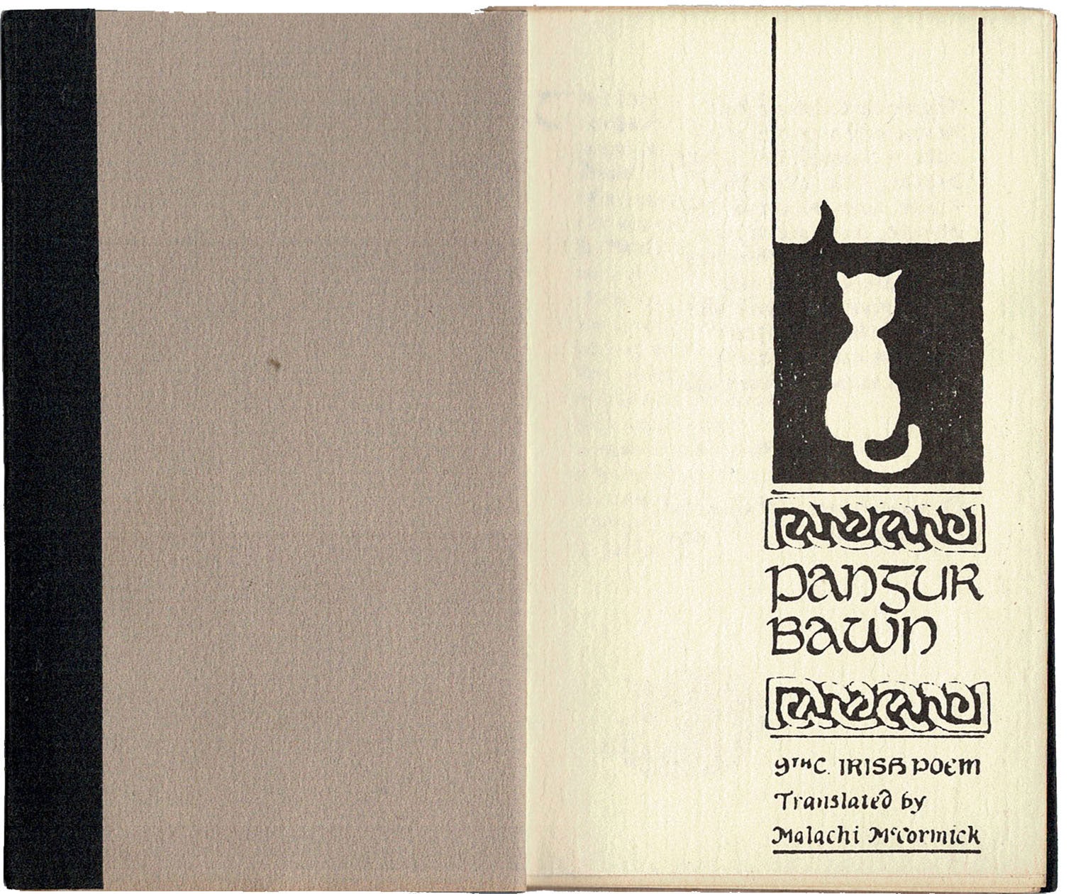 Pangur Bawn. 9th Century Irish Poem by McCormick, Malachi (Translator ...