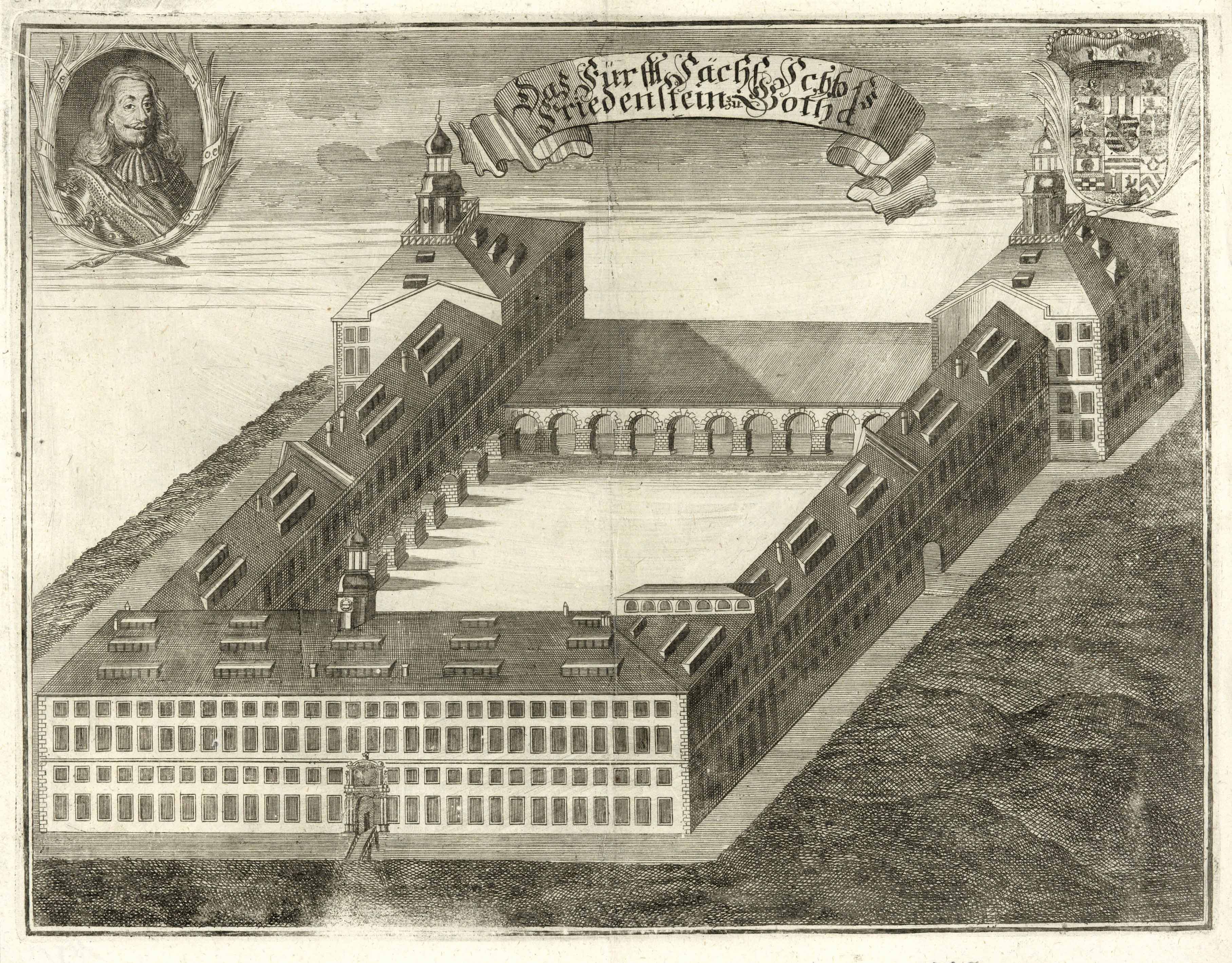 Schloß Friedenstein; oben links Porträt | Barnebys