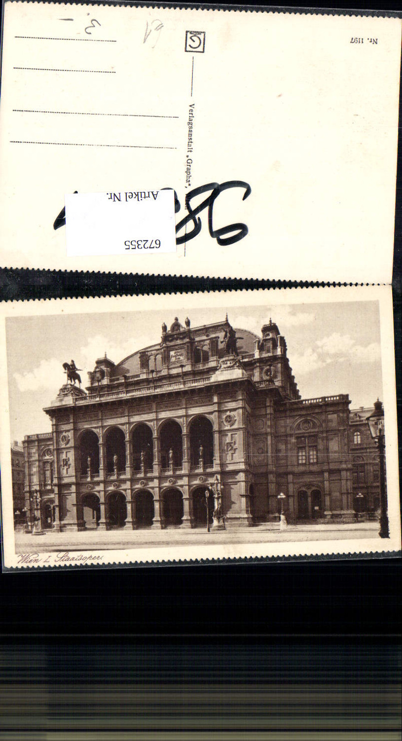 672355,Wien Vienna Innere Stadt Staatsoper Oper: Manuskript ...