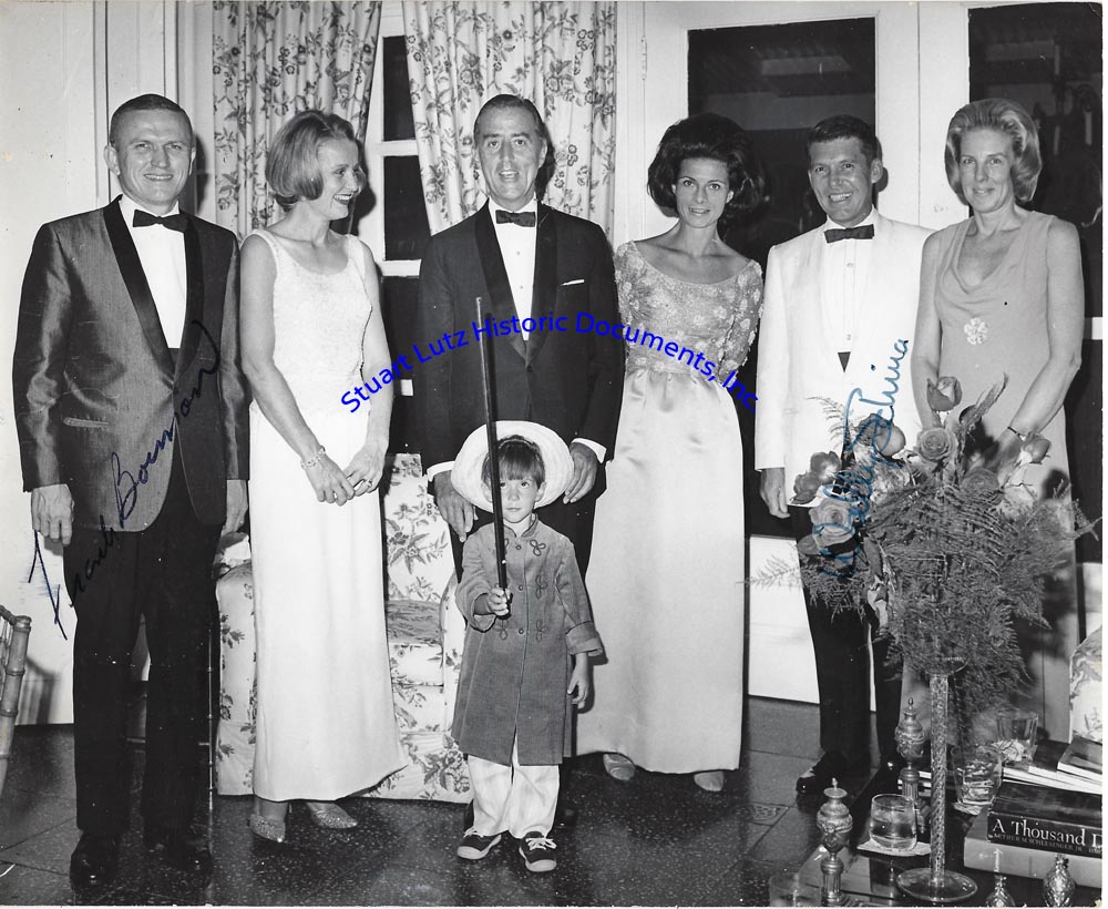 NASA Astronauts Frank Borman And Wally Schirra Sign A Photo With ...
