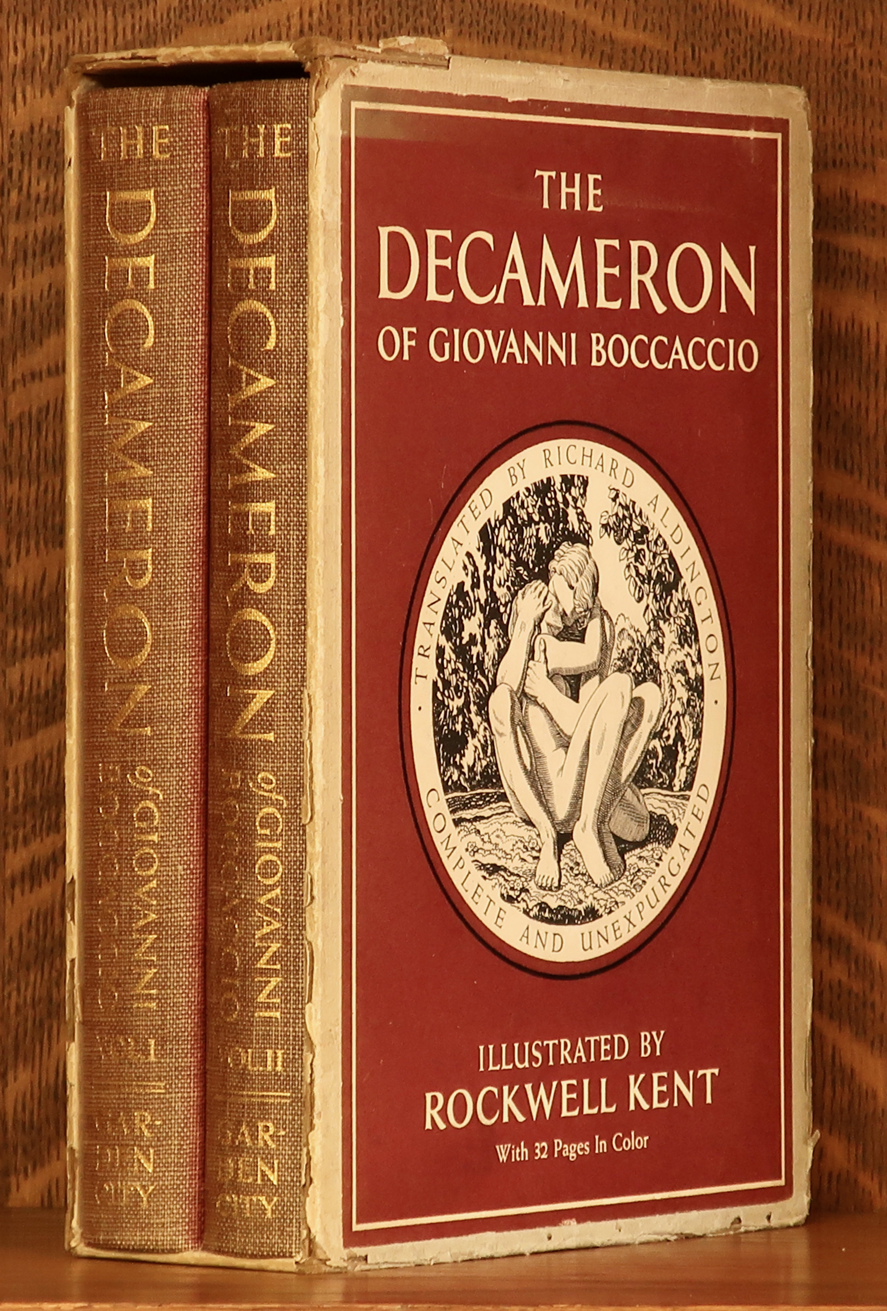 THE DECAMERON - 2 VOL. SET IN SLIPCASE, SIGNED by Giovanni Boccaccio ...