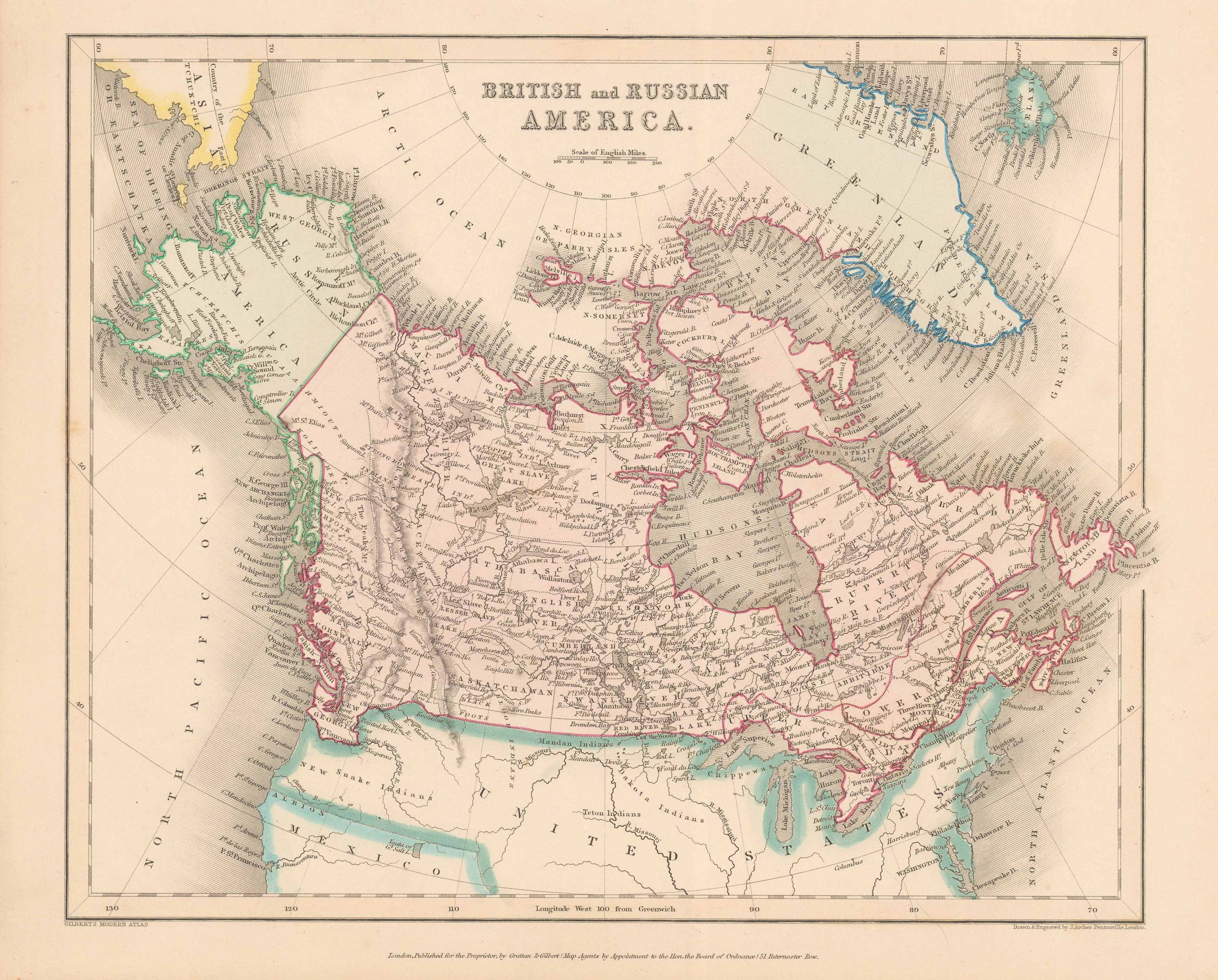 Gilbert's 1840 Map of British and Russian America James Gilbert | Barnebys