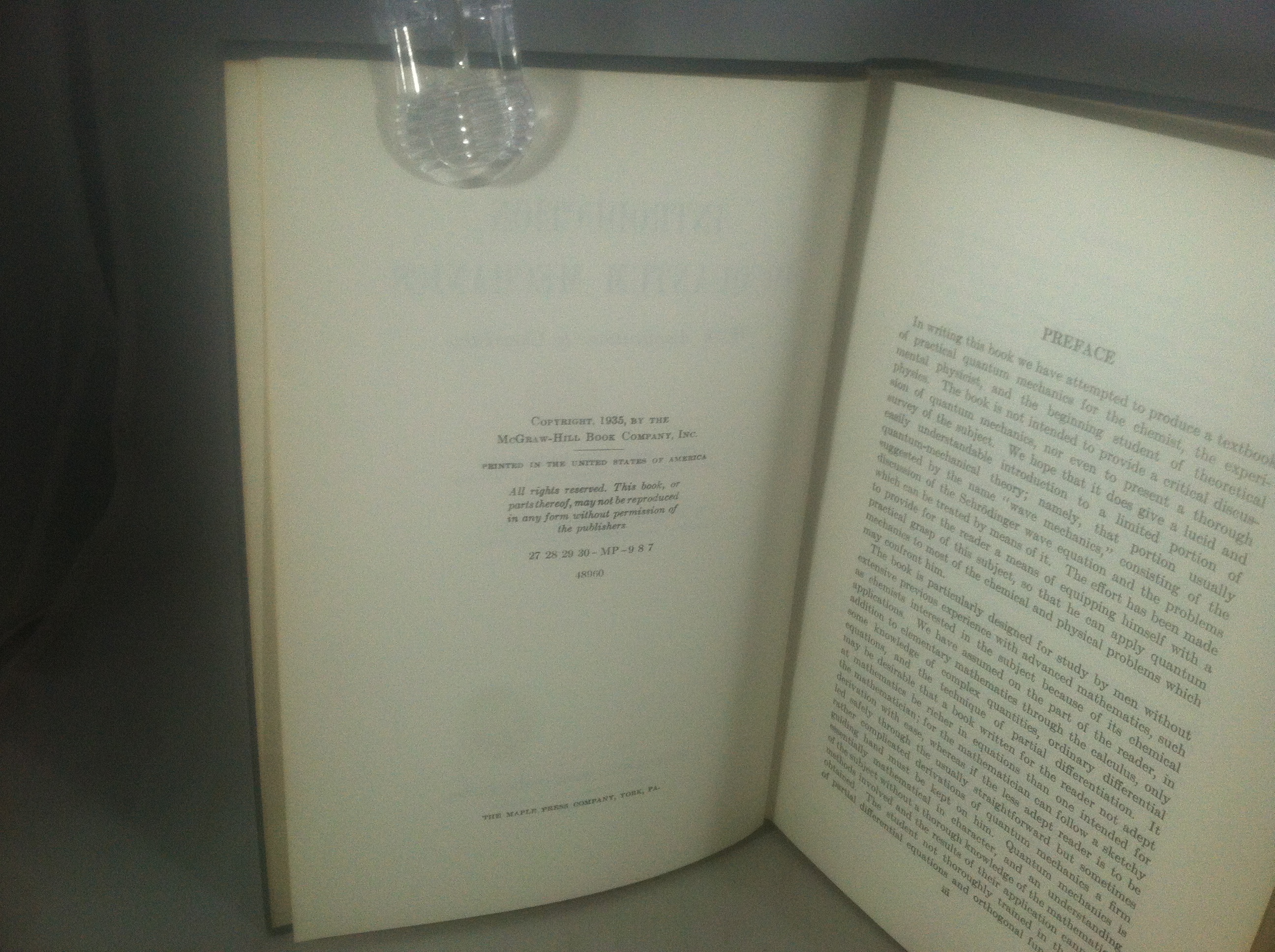 Introduction to Quantum Physics by Linus Pauling and E. Bright Wilson ...