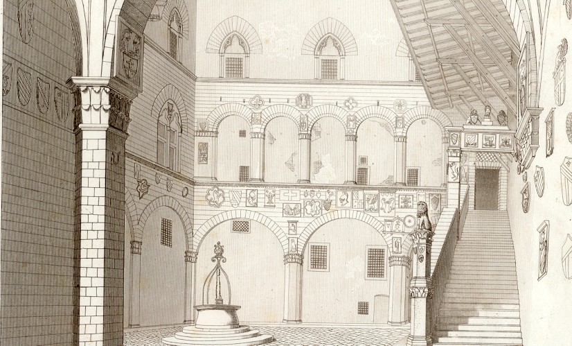 VIEW OF THE COURT IN THE ANCIENT PALACE OF THE PODESTA: Art / Print ...