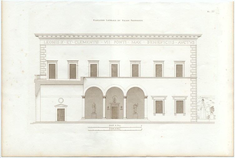 PANDOLFINI PALACE IN FLORENCE,LATERAL ELEVATION,ITALY: Art / Print ...
