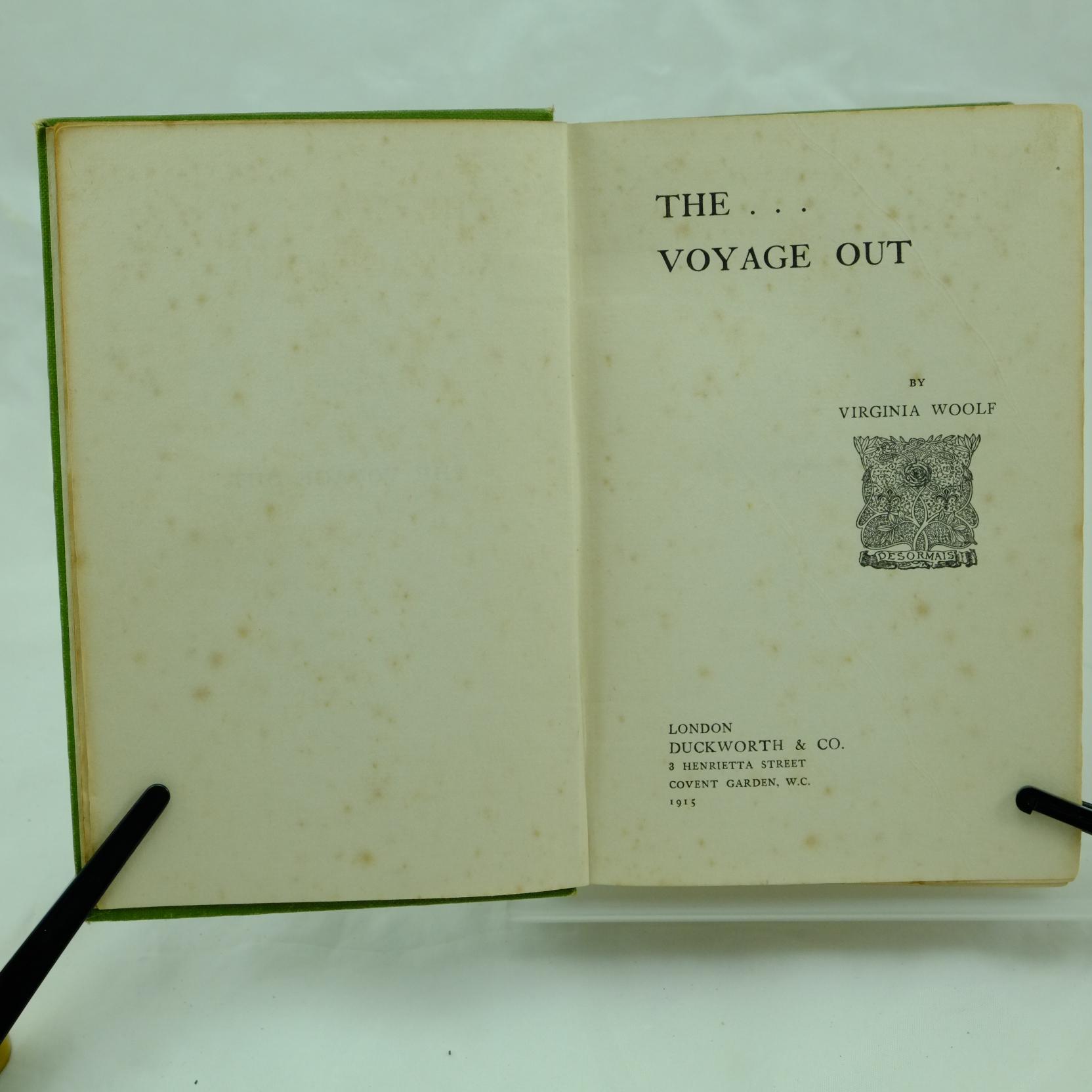 The Voyage Out by Virginia Woolf: Very Good Hardcover (1915) 1st ...
