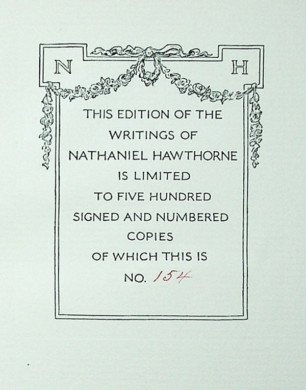 The Complete Writings of Nathaniel Hawthorne. Autograph Edition, with ...