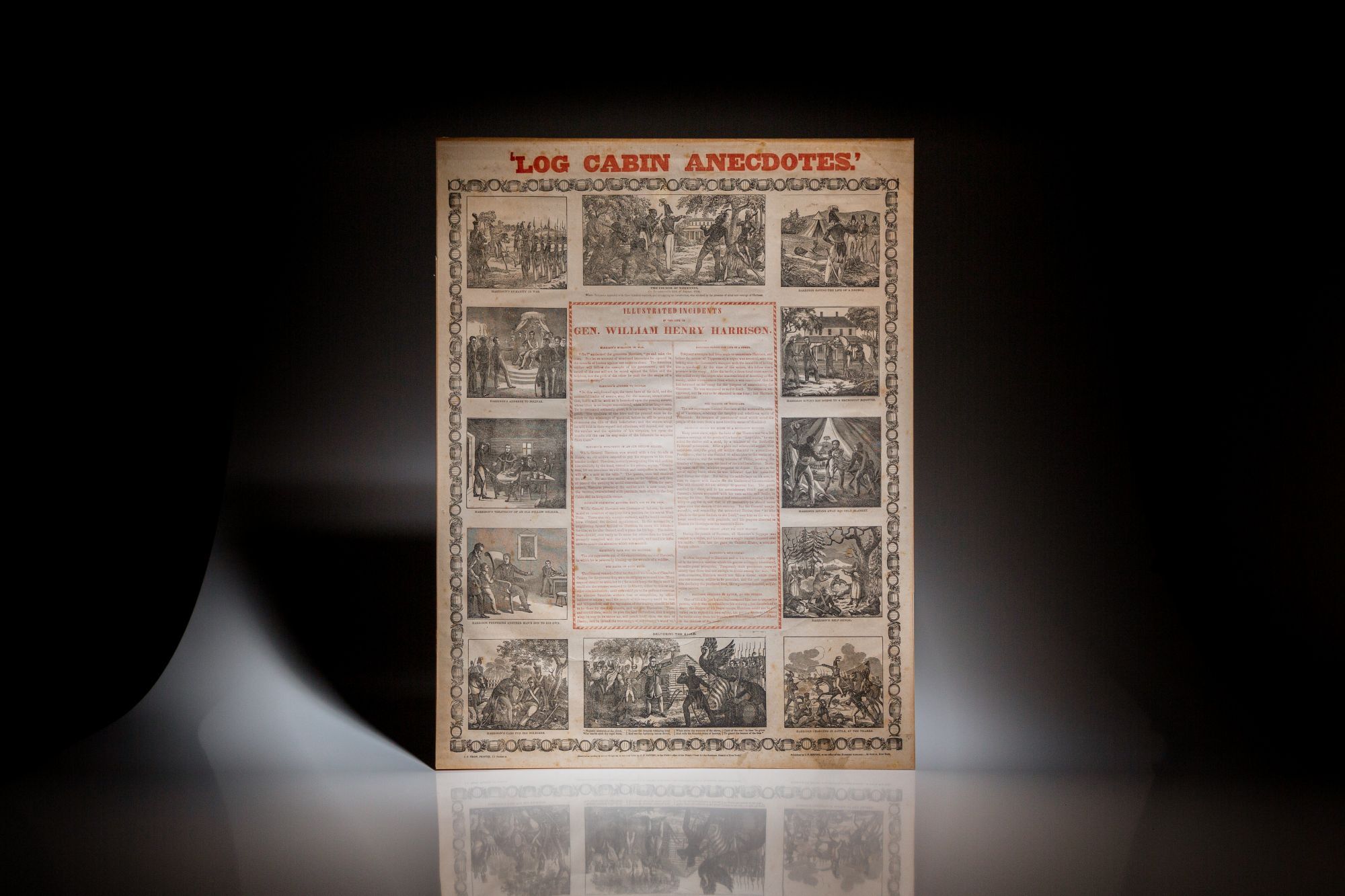 1840 Campaign Broadside - Log Cabin Anecdotes; Illustrated Incidents In ...