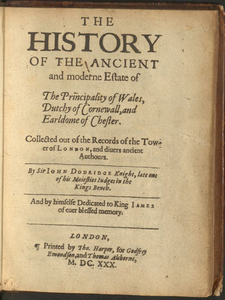 The History of the Ancient and moderne Estate of the Principality of ...