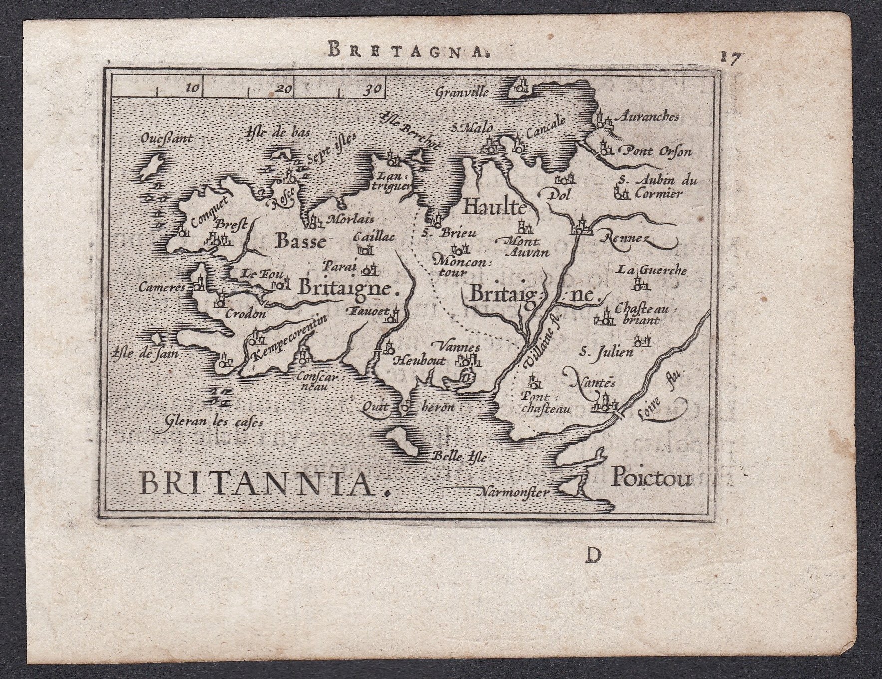 "Britannia. Bretagna" - Bretagne France carte Karte map / Atlas ...