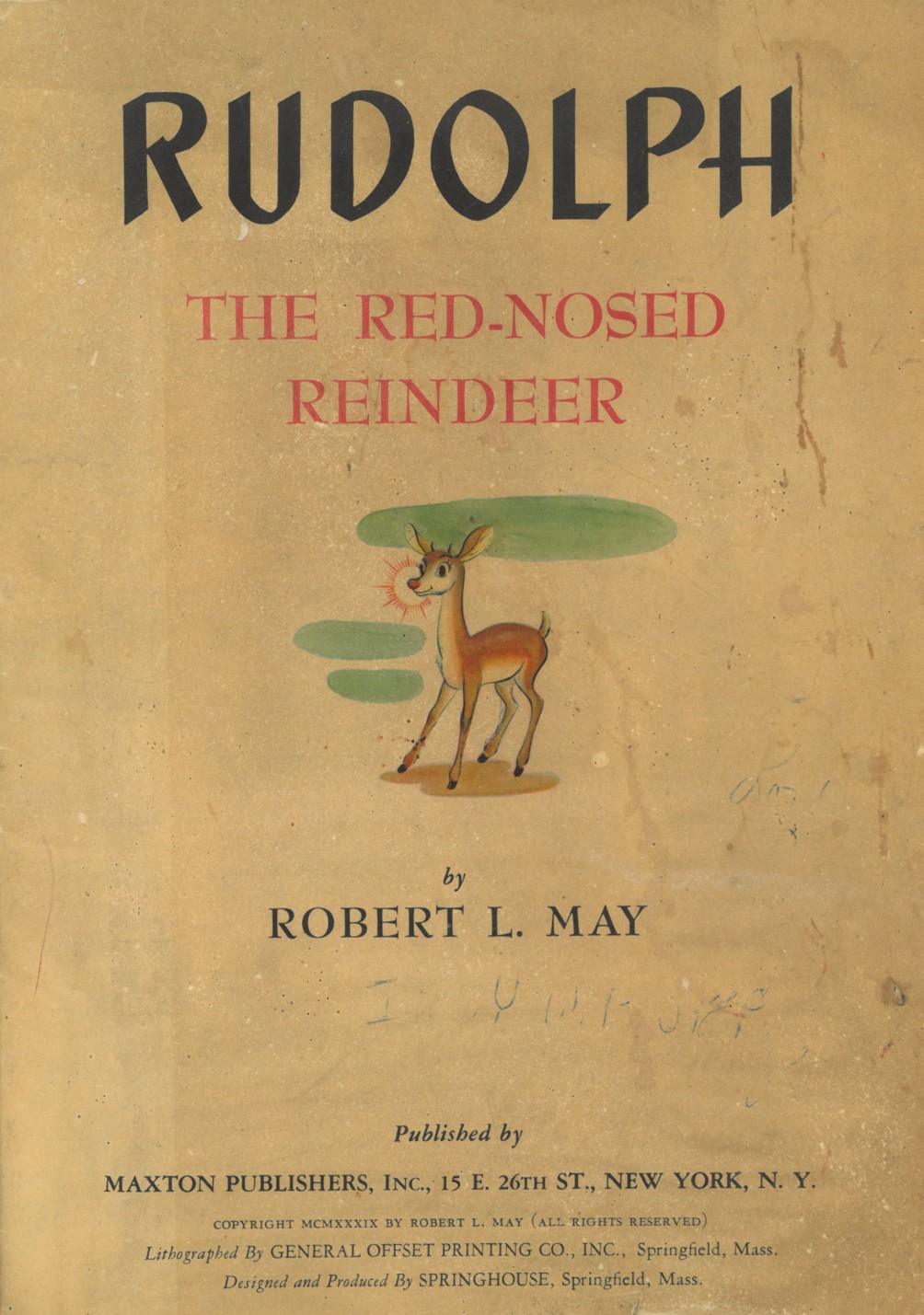 Rudolph The Red-Nosed Reindeer. by May, Robert L.: (1939) | Franziska ...