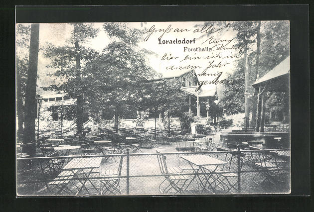 Ansichtskarte Israelsdorf, Gasthaus Forsthalle: (1902) Manuskript ...