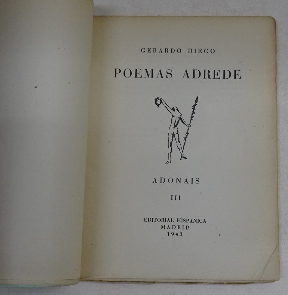 POEMAS ADREDE. by DIEGO, Gerardo | Librería J. Cintas
