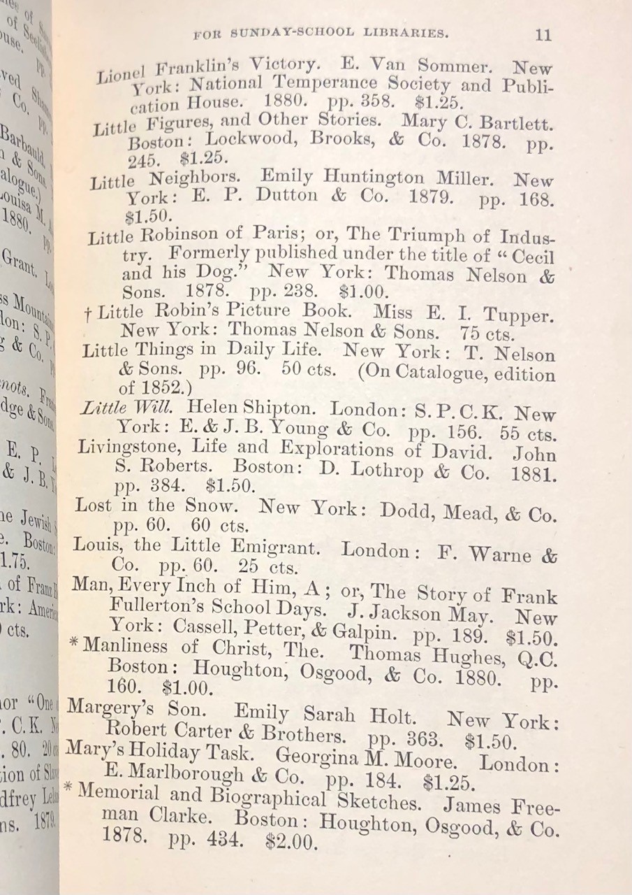 A Second Catalogue of Books for Sunday-School Libraries Recommended by ...