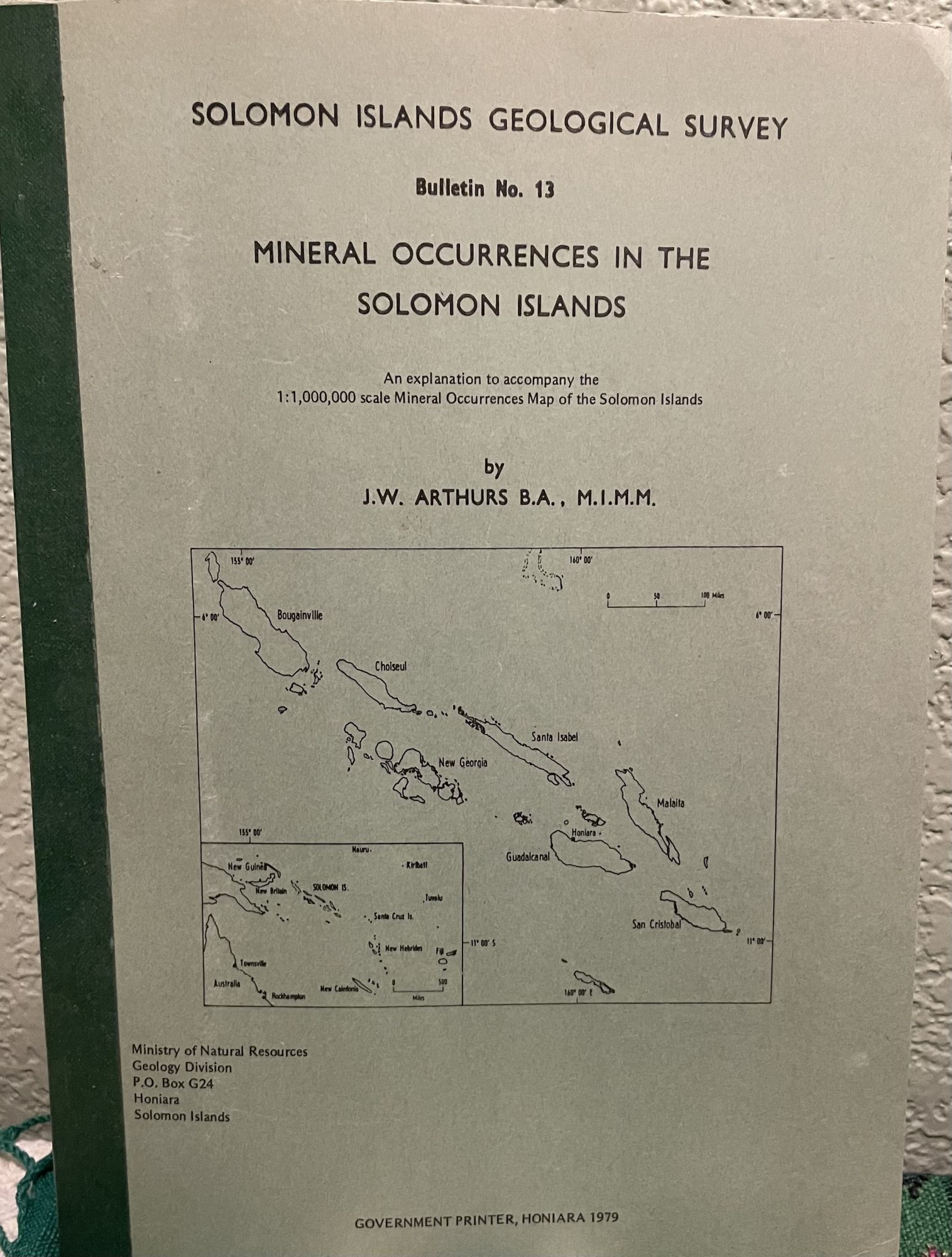 Mineral occurrences in the Solomon Islands An explanation to accompany ...