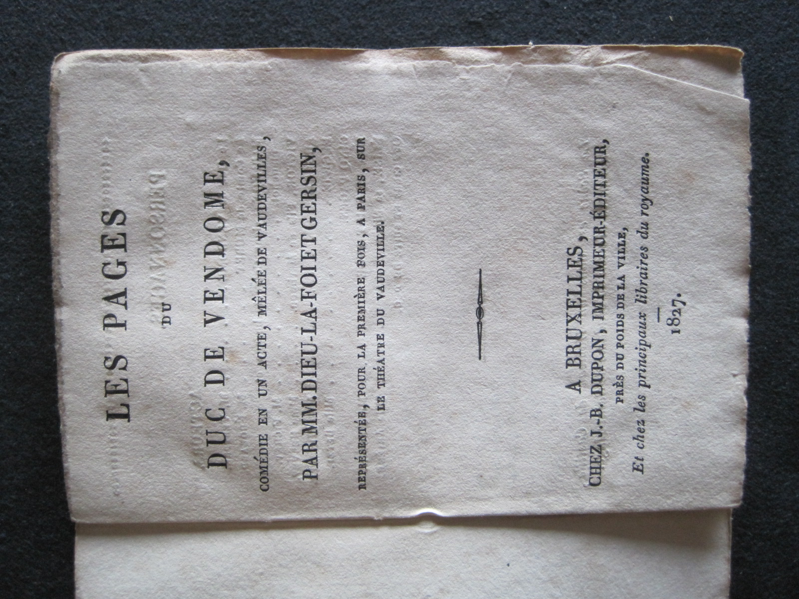 Les pages du duc de vendome, comedie en un acte, melee vudevilles. by ...