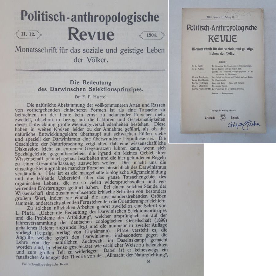 Politisch-anthropologische Revue. Monatsschrift für das soziale und ...