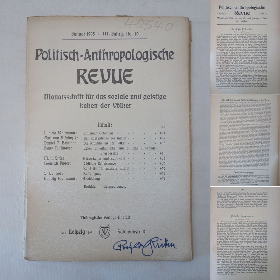 Politisch-anthropologische Revue. Monatsschrift für das soziale und ...