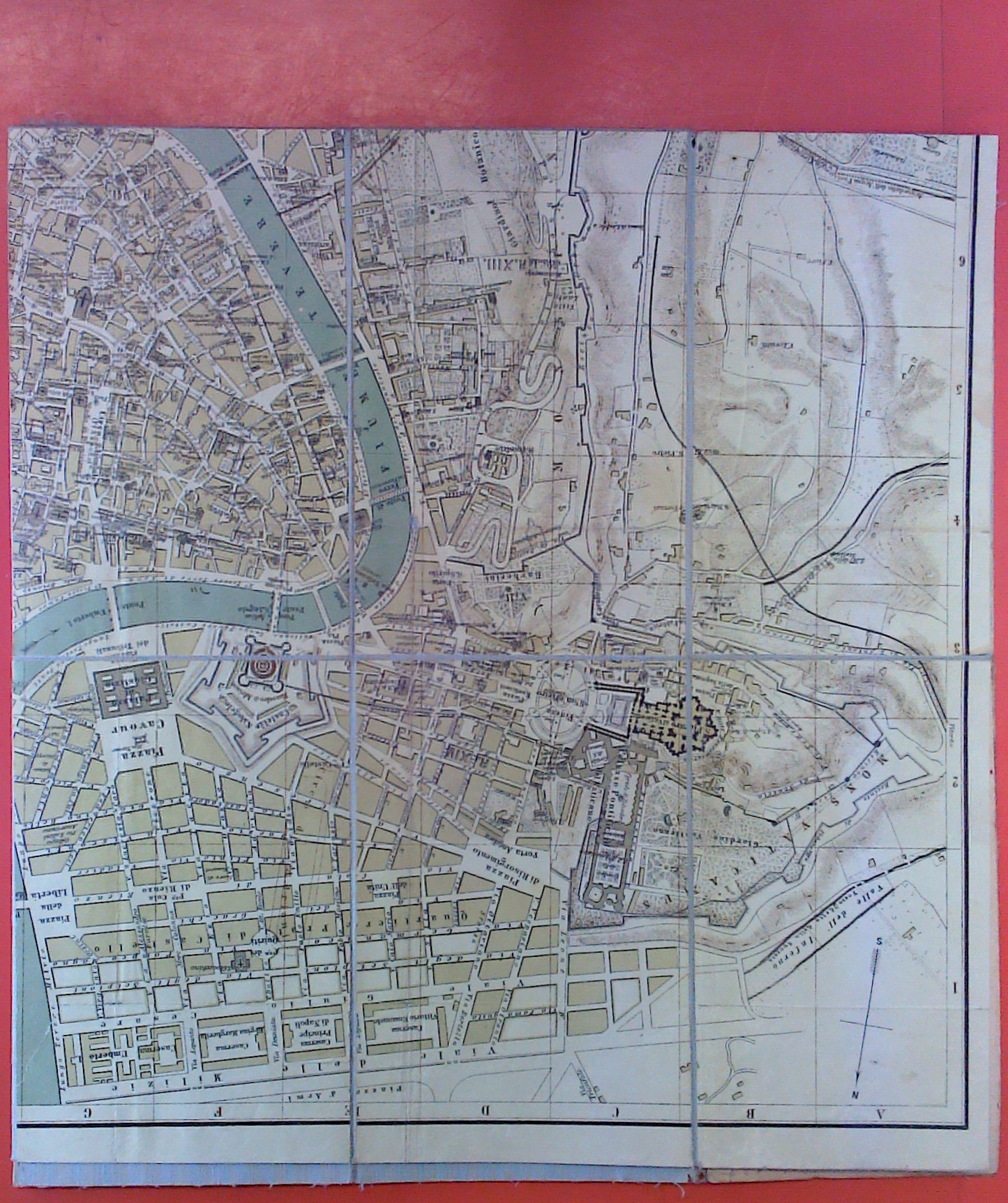 Rom. Landkarte Maßstab 1 : 8800. Maße Karte: ca. 70 x 61 cm. by Ohne ...
