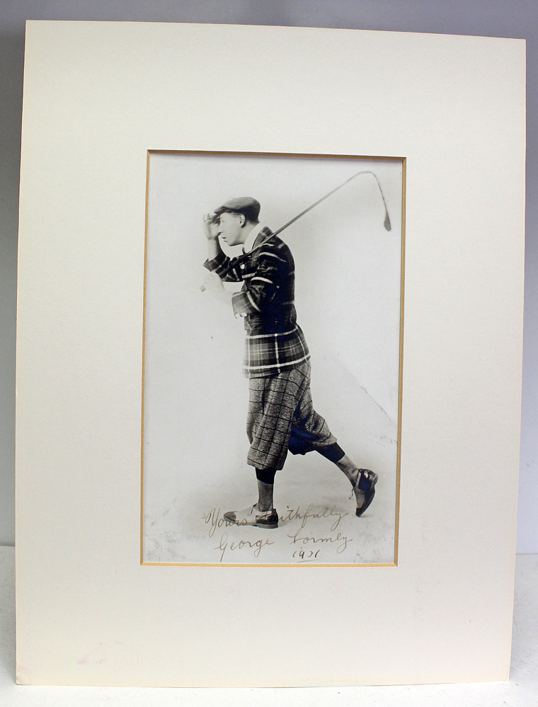 An Original Early Photograph Signed by George Formby playing Golf by ...