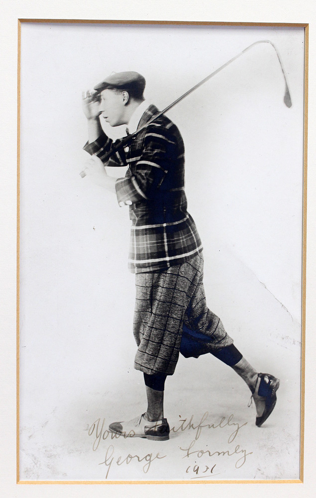 An Original Early Photograph Signed by George Formby playing Golf by ...