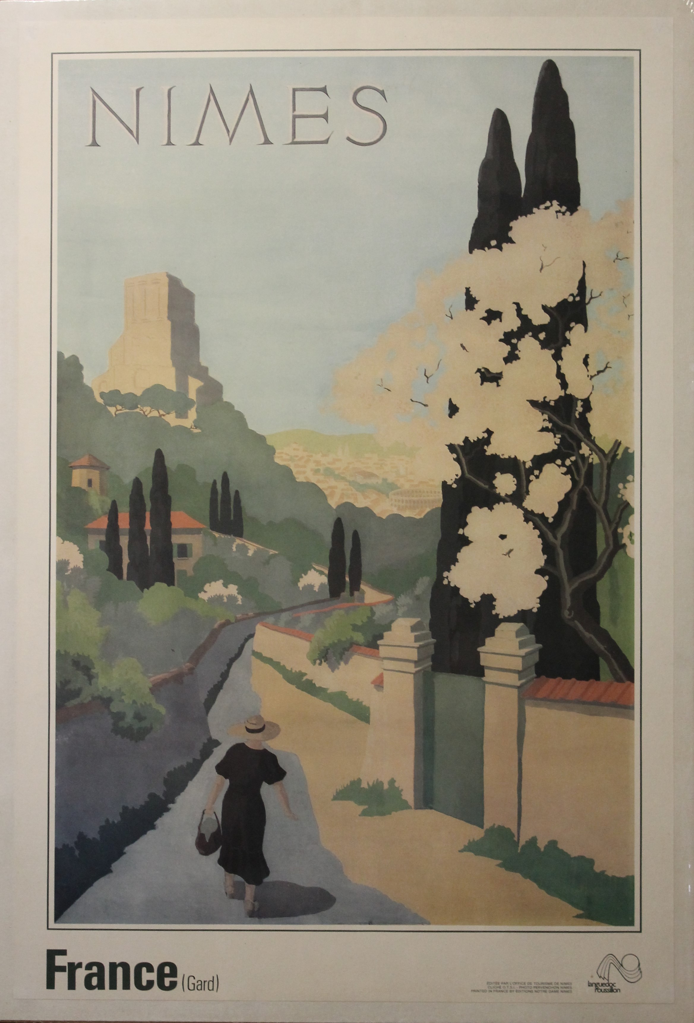 "NIMES 1934" Affiche originale entoilée / Offset éditée par l'OFFICE DE ...