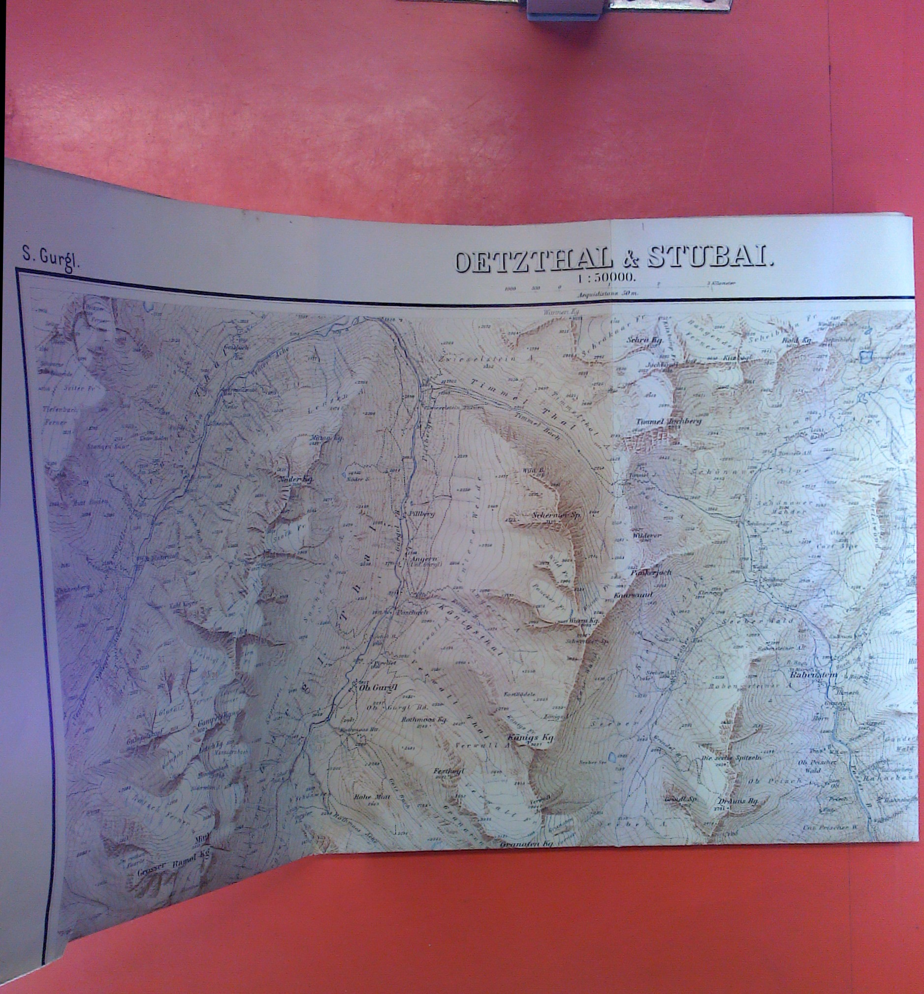 Oetzthal & Stubai. 1 . 50 000. LANDKARTE. Lithographische Karte. BLATT ...
