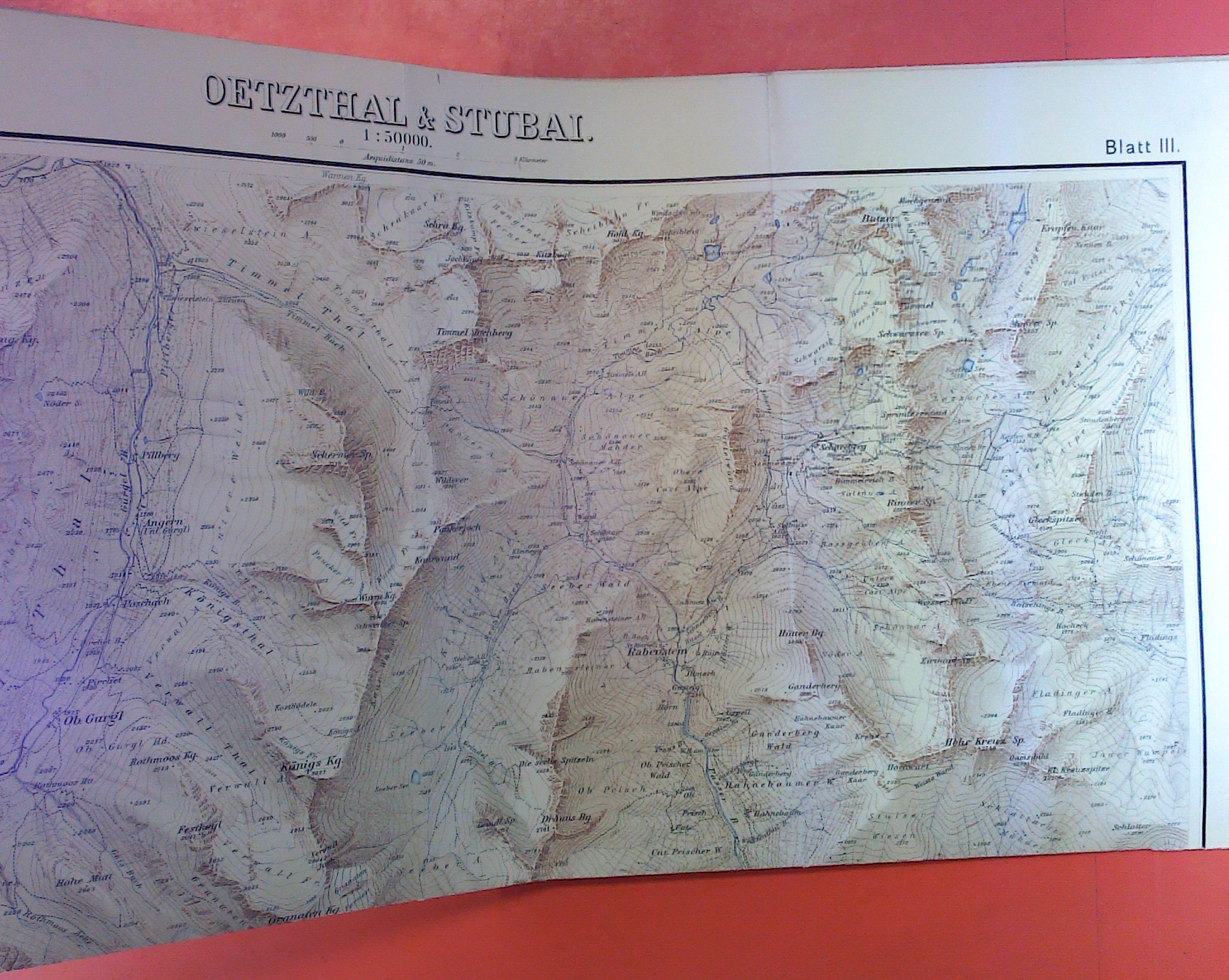 Oetzthal & Stubai. 1 . 50 000. LANDKARTE. Lithographische Karte. BLATT ...