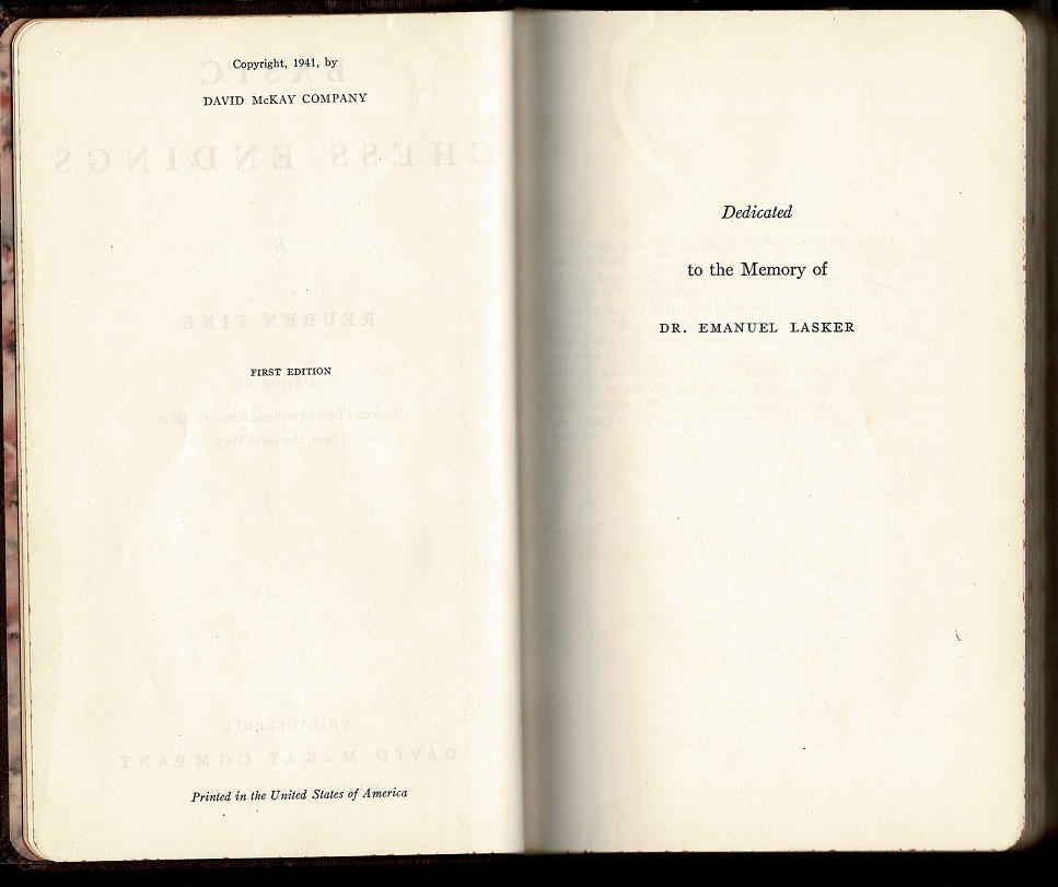 Basic Chess Endings by Ruben Fine (1914-1993) signed: Very Good ...