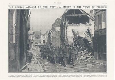 1918 - WW1 BRITISH SOLDIERS WESTERN ASSAULT FRANCE PERONNE MILITARY ...