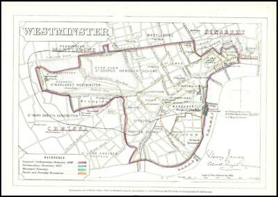 1868 London Boundary Commission Ordnance MAP PLAN of WESTMINSTER (BC181 ...