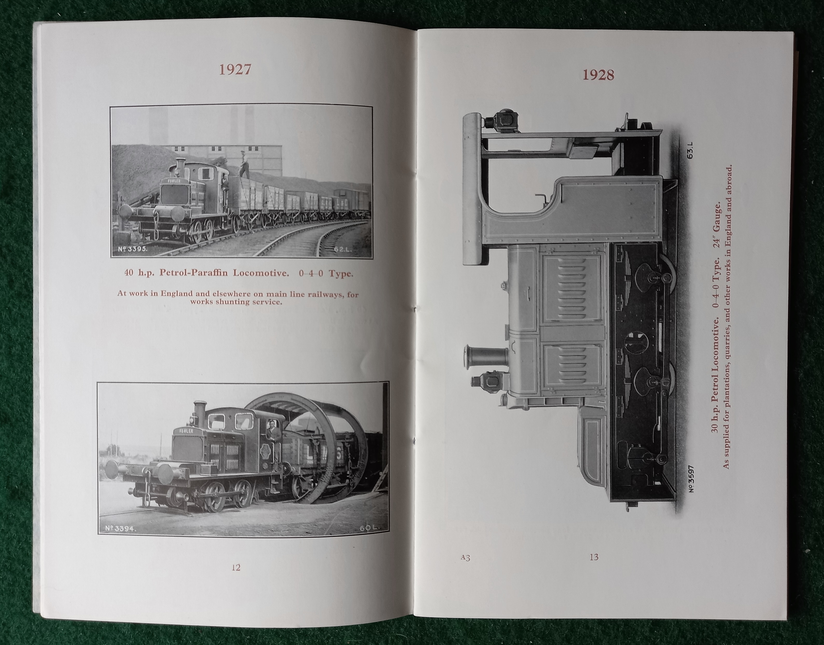 Types of Fowler Motor Locomotives Built 1923 to 1935 by John Fowler ...