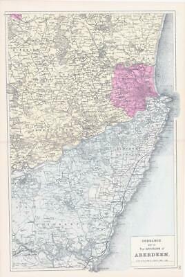 1883 Large Ordnance Map of the ENVIRONS OF ABERDEEN by Bacon (BO86 ...