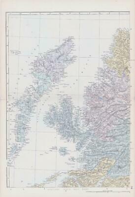 1883 Large Map of SCOTLAND North West Sheet Ordnance Survey by Bacon ...
