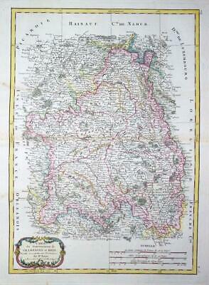 1771 Engraved Antique Map FRANCE regions of BRIE and CHAMPAGNE by Bonne ...